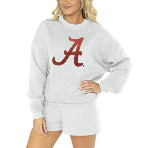 GAMEDAY COUTURE Alabama Crimson Tide Pullover Sweatshirt And Shorts Set - Ash