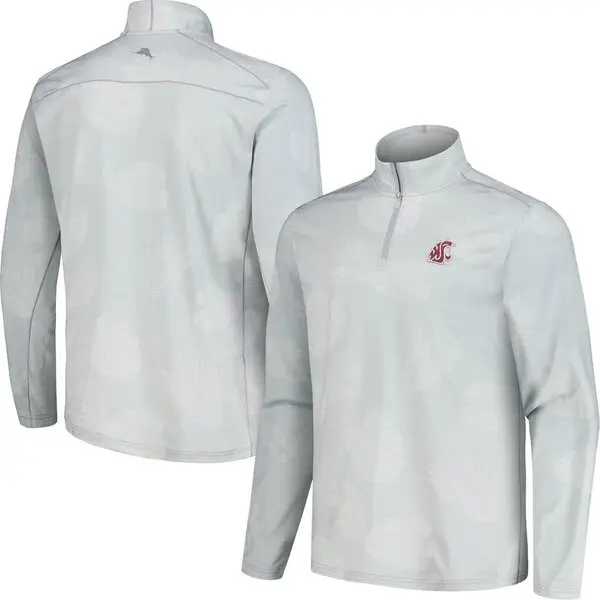 Tommy Bahama Washington State Cougars Delray Frond Islandzone Half-zip Jacket