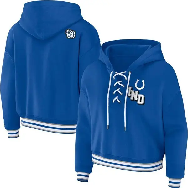 WEAR BY ERIN ANDREWS Indianapolis Colts Lace-up Pullover Hoodie