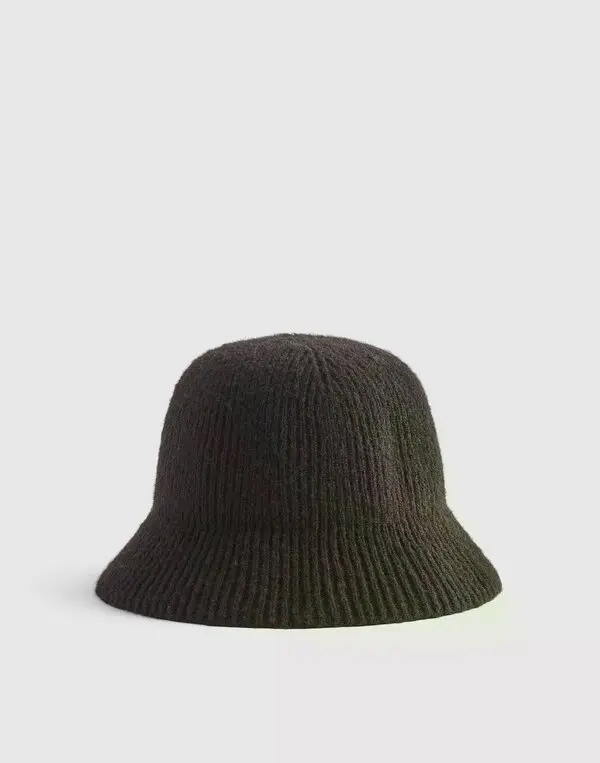 Madewell Fuzzy-knit Bucket Hat - Jet Black