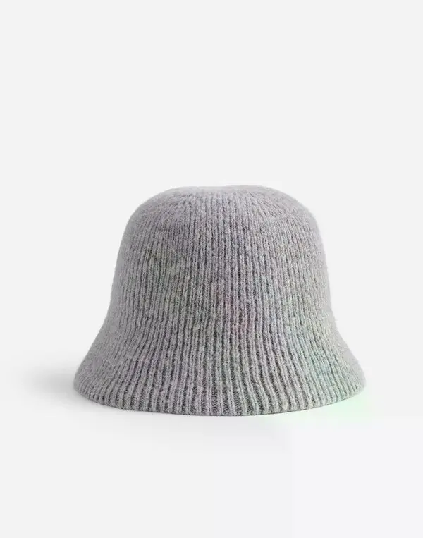 Madewell Fuzzy-knit Bucket Hat - Light Graphite