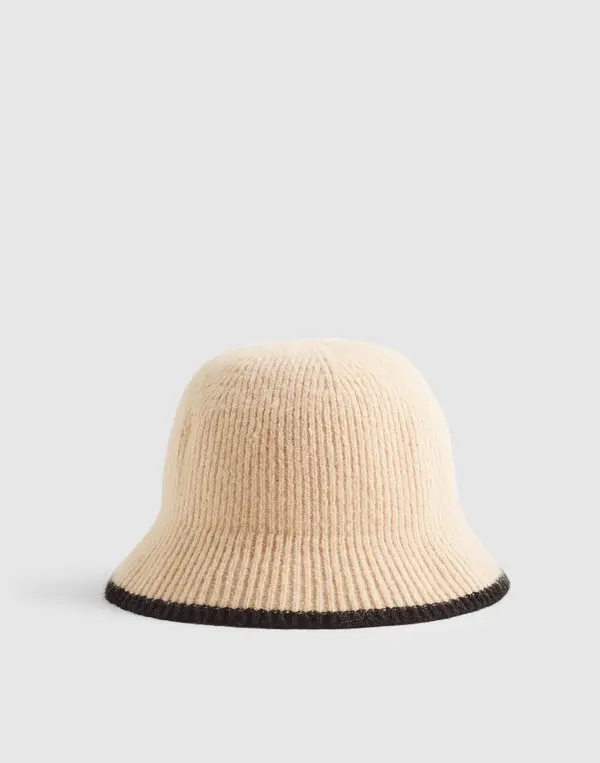 Madewell Fuzzy-knit Bucket Hat - Pale Dune
