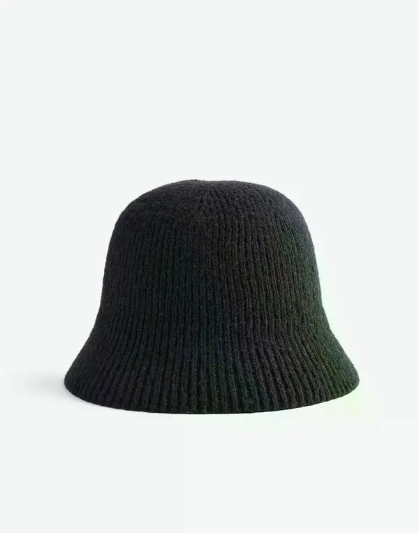 Madewell Fuzzy-knit Bucket Hat - True Black