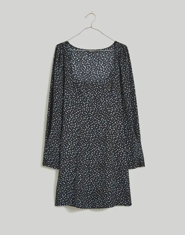 Madewell Seamed Long-Sleeve Mini Dress In True Black - 66% Off |  Editorialist