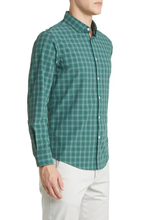 Mizzen+main Leeward Trim Fit Bistro Check Peformance Button-up Shirt