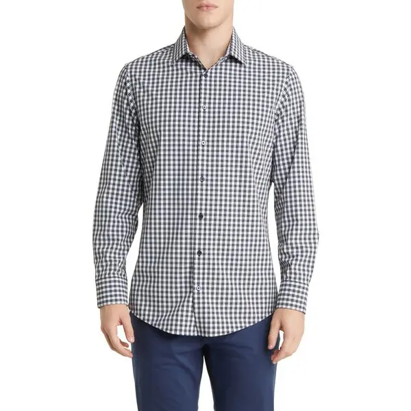 Mizzen+main Leeward Trim Fit Plaid Performance Button-up Shirt