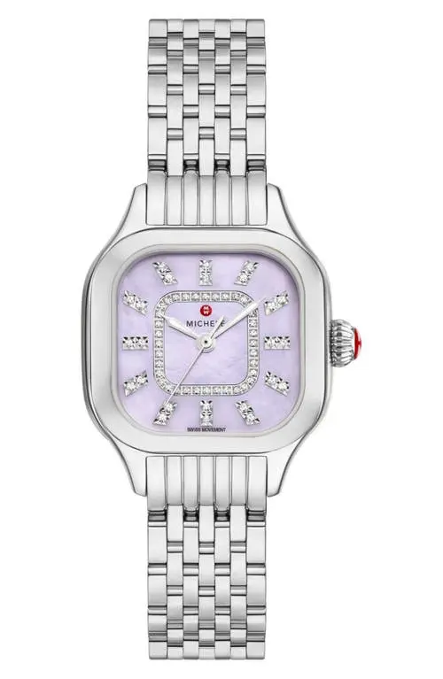 Michele Diamond Dial Bracelet Watch - Silver - Nordstrom Exclusive