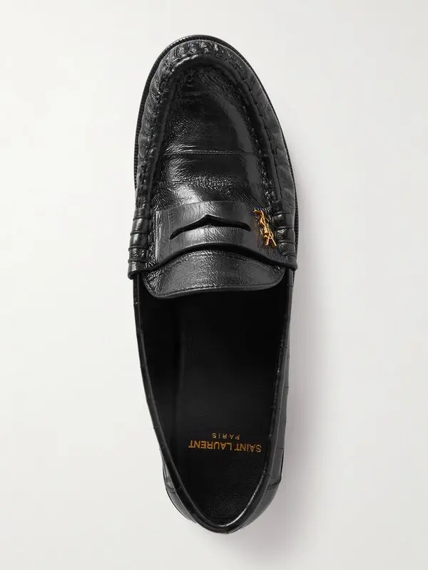 Saint Laurent Le Loafer Leather Loafers - Black