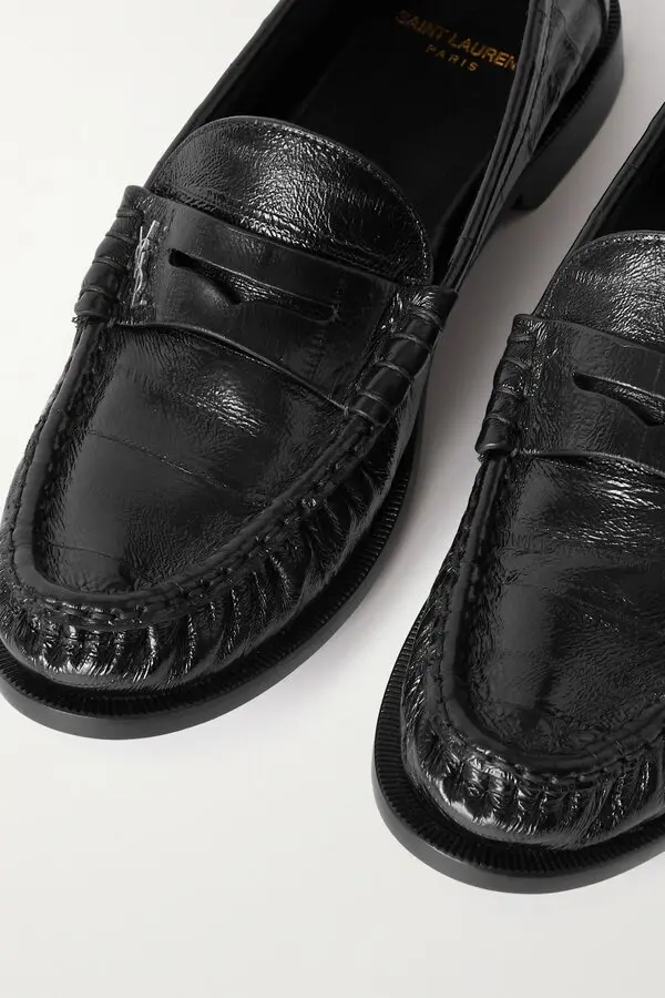 Saint Laurent Le Loafer Leather Loafers - Black