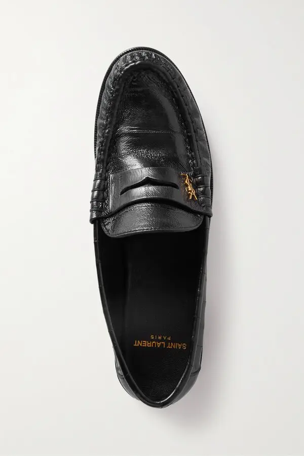 Saint Laurent Le Loafer Leather Loafers - Black