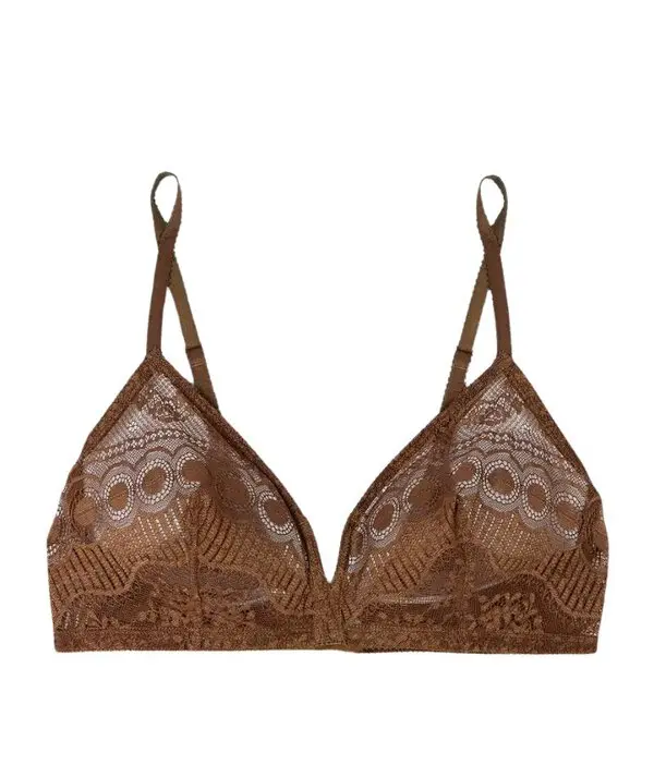 ERES Flore Fragrance Lace Soft-cup Triangle Bra - Brown