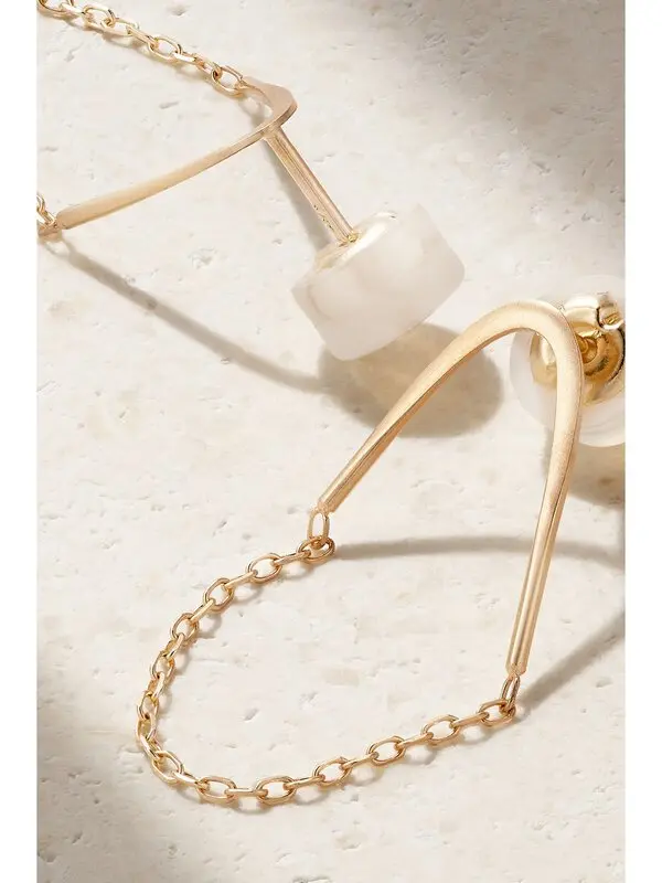 MELISSA JOY MANNING Single Chain V Drop 14-karat Recycled Earrings