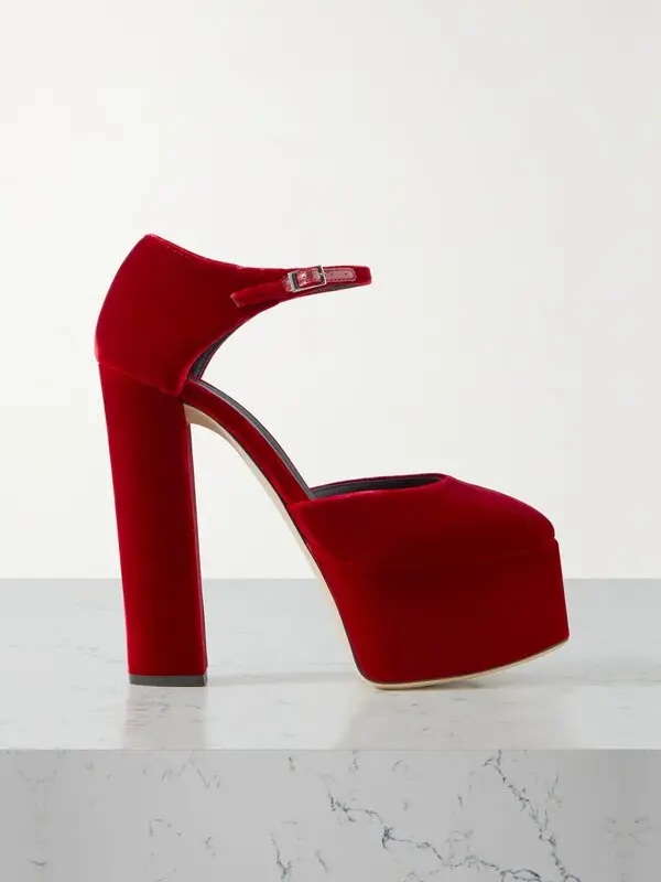 GIUSEPPE ZANOTTI Veronica Velvet Platform Pumps