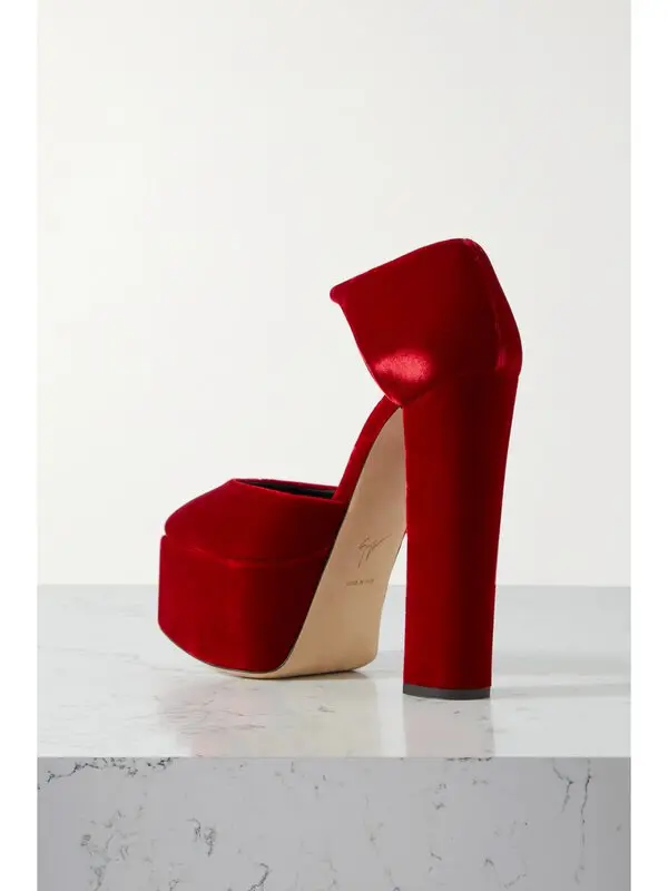 GIUSEPPE ZANOTTI Veronica Velvet Platform Pumps