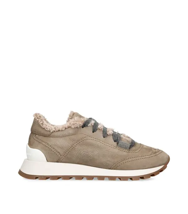 Brunello Cucinelli Shearling-lined Runner Sneakers
