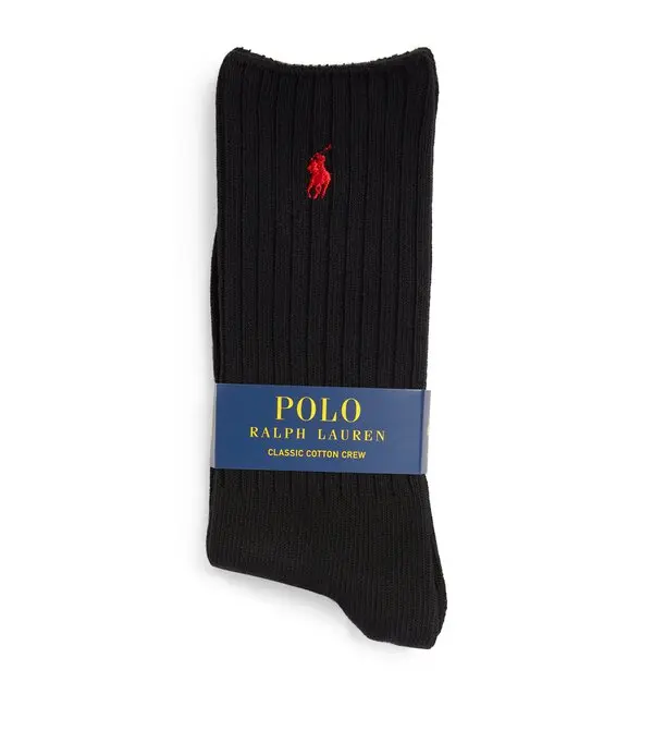 Polo Ralph Lauren Cotton-blend Classic Crew Socks - Black