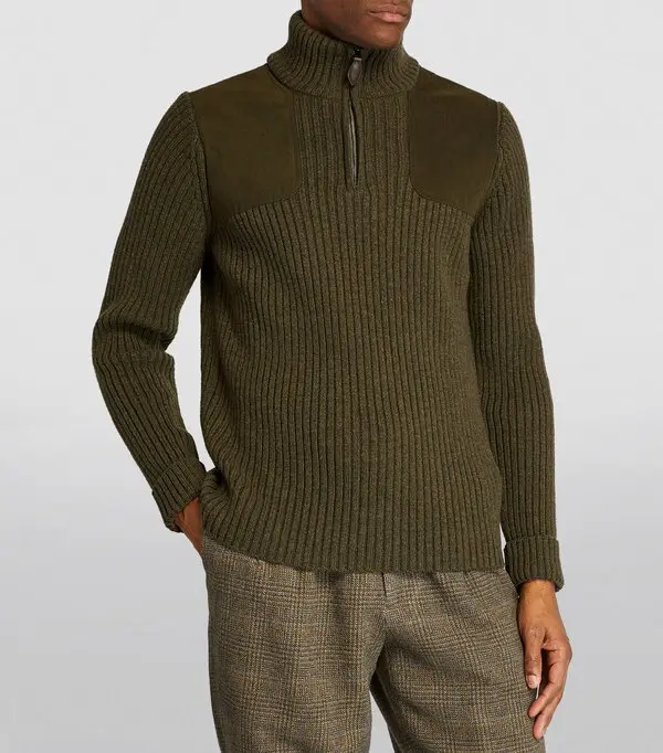 Purdey Wool Quarter-zip Commando Sweater