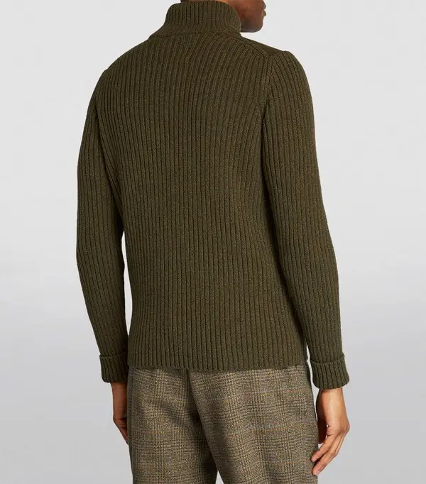 Purdey Wool Quarter-zip Commando Sweater