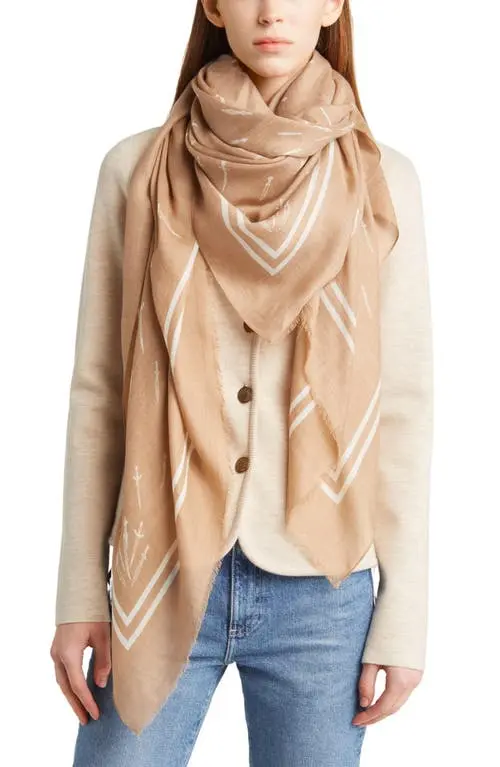 Rag & Bone Dagger Print Scarf - Camel