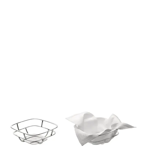 Christofle Plated Bread Basket With Napkins