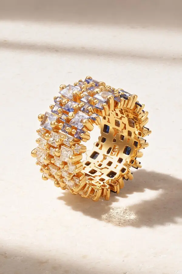 SUZANNE KALAN 18-karat Sapphire And Diamond Ring - Gold
