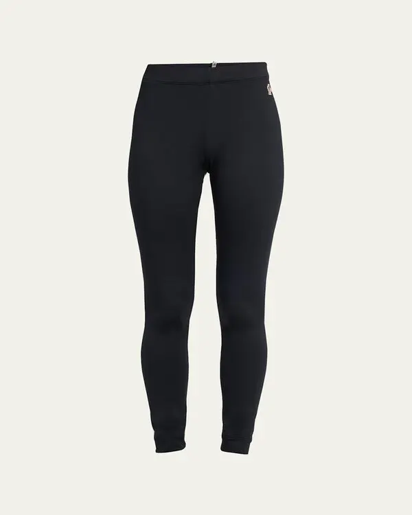 Moncler Fitted Leggings With Logo Detail
