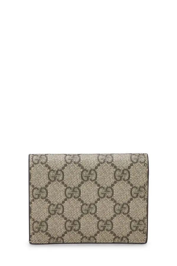 Gucci Gg Supreme Canvas Marmont Card Case - Beige
