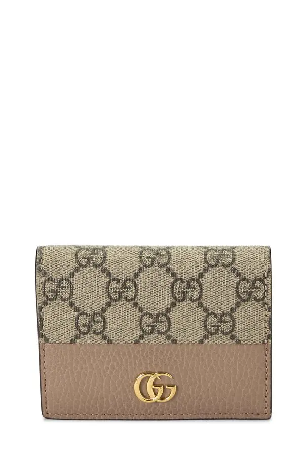 Gucci Gg Supreme Canvas Marmont Card Case - Pink