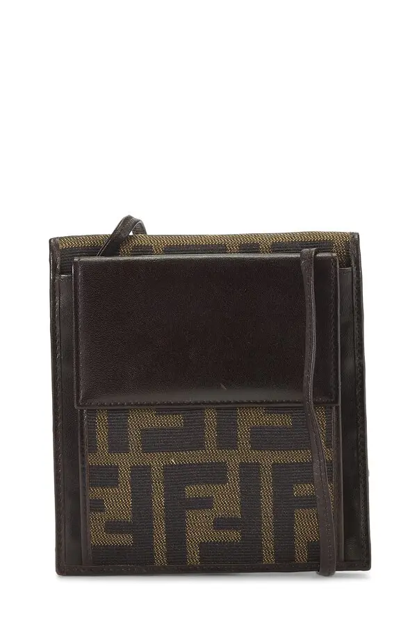 Fendi Zucca Canvas Compact Wallet - Brown