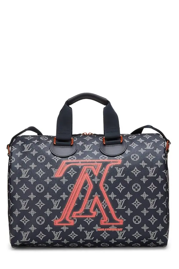 LOUIS VUITTON Kim Jones Monogram Upside Down Keepall Bandouliere 40 - Navy