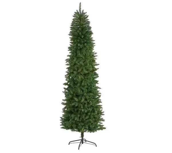 NEARLY NATURAL 8' Slim Green Mountain Pine Chri Stmas Tree