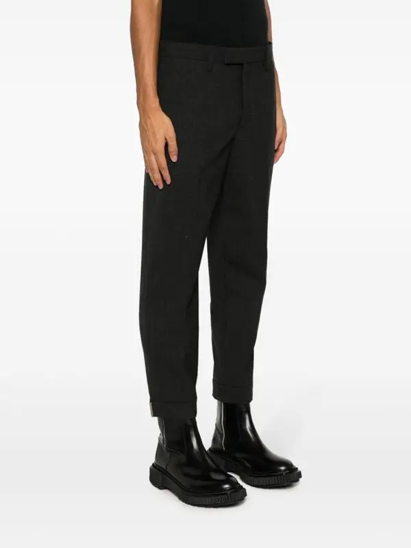 Neil Barrett Cropped Gabardine Tapered Trousers - Grey