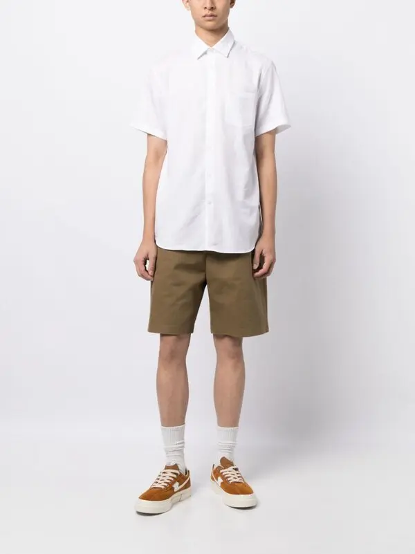 Lacoste Logo-embroidered Short-sleeve Cotton Shirt - White