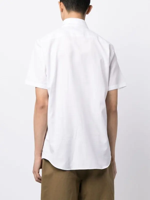 Lacoste Logo-embroidered Short-sleeve Cotton Shirt - White