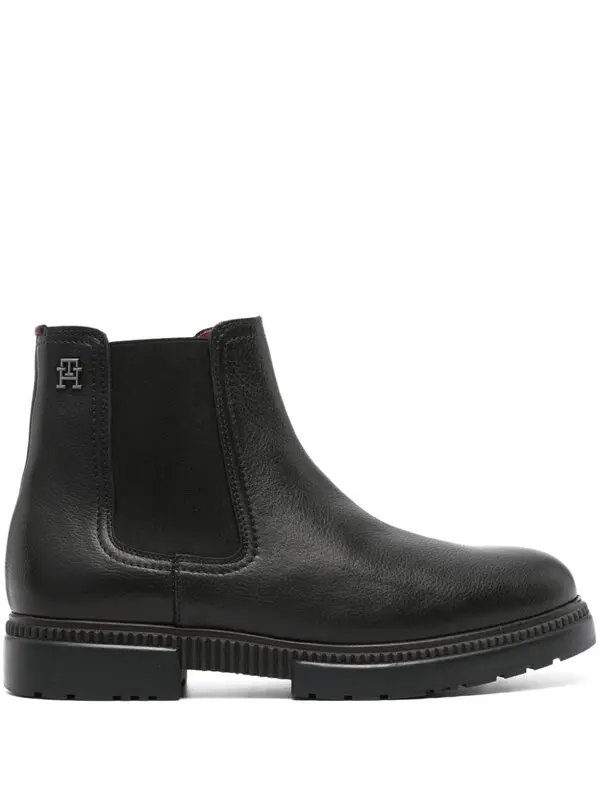 Tommy Hilfiger Monogram Plaque Ankle Boots