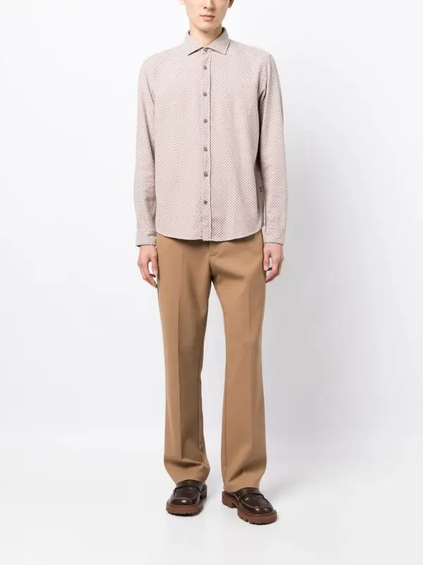 BOSS Micro-dot Cotton Shirt - Brown