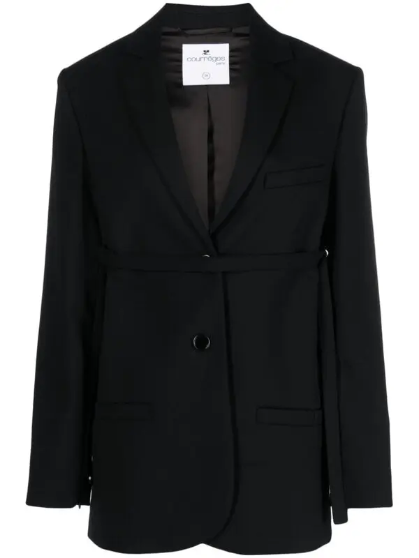 COURREGES Strap Single-breasted Blazer - Black