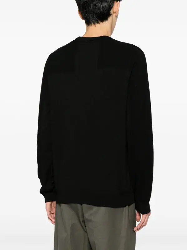 BOSS Logo-print Ribbed Jumper - Black