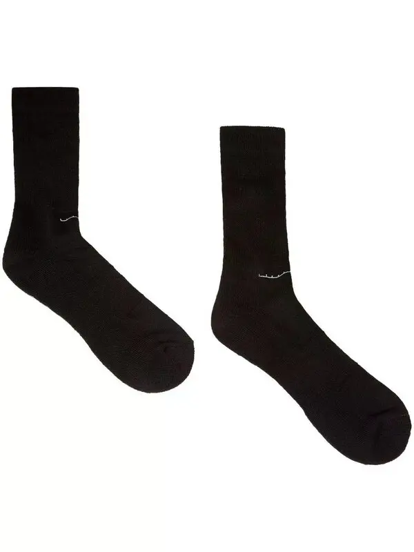 Random Identities Logo-embroidered Ribbed Socks - Black