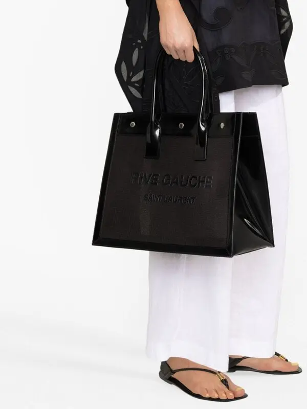 Saint Laurent Rive Gauche Patent-finish Tote Bag