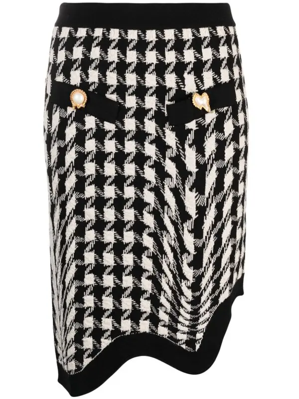 Moschino Houndstooth Virgin Wool Skirt