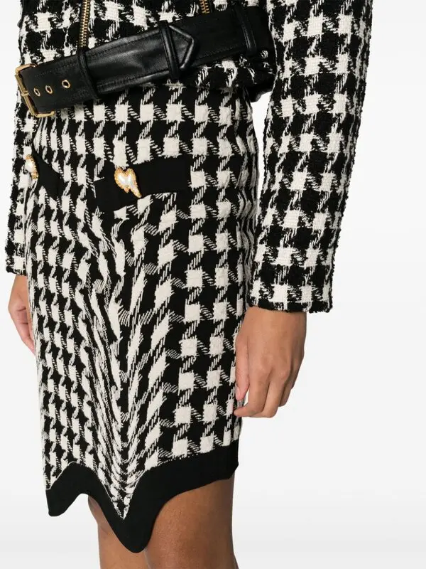 Moschino Houndstooth Virgin Wool Skirt