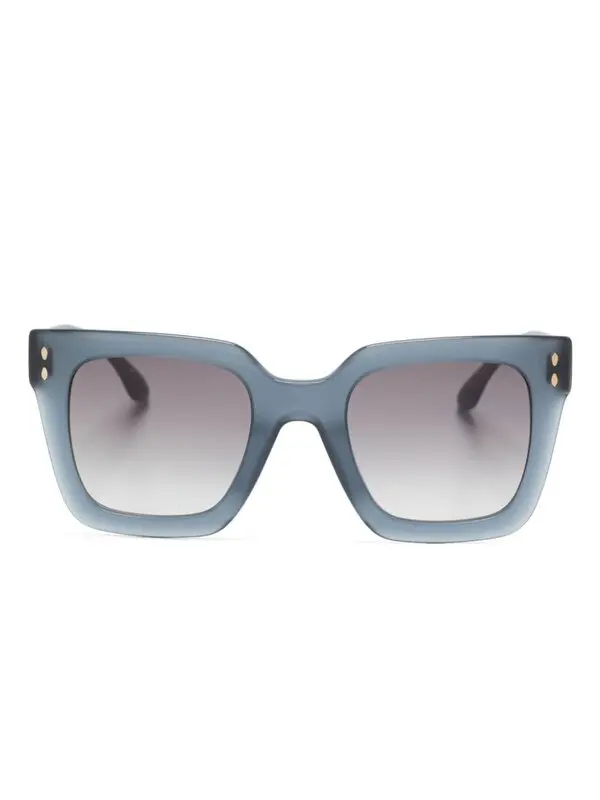 Isabel Marant Logo-plaque Square-frame Sunglasses - Blue