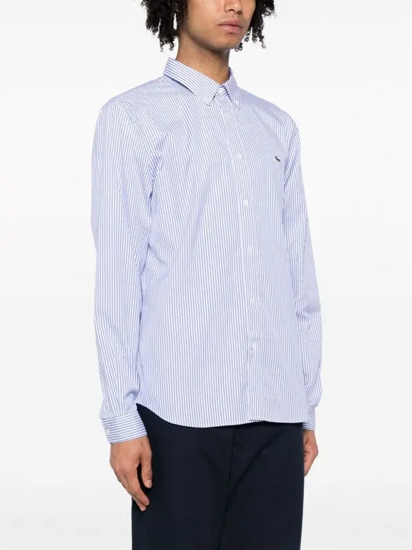 Lacoste Logo-patch Striped Cotton Shirt