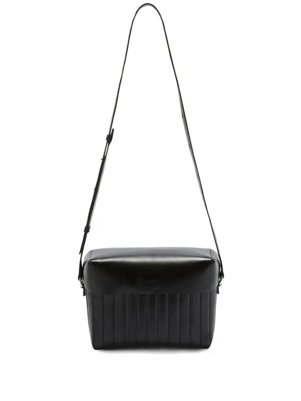 JIL SANDER Panelled Leather Shoulder Bag - Black
