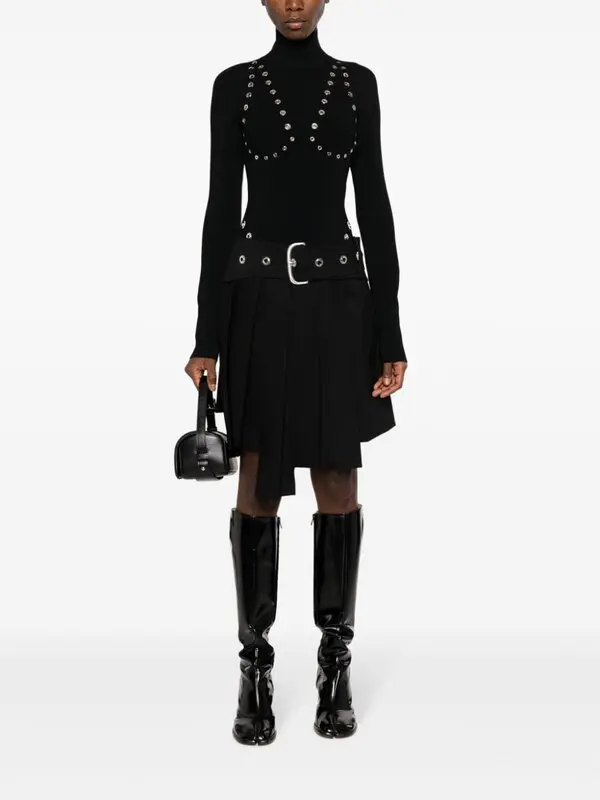 Off-White Eyelet-embellished Knitted Top