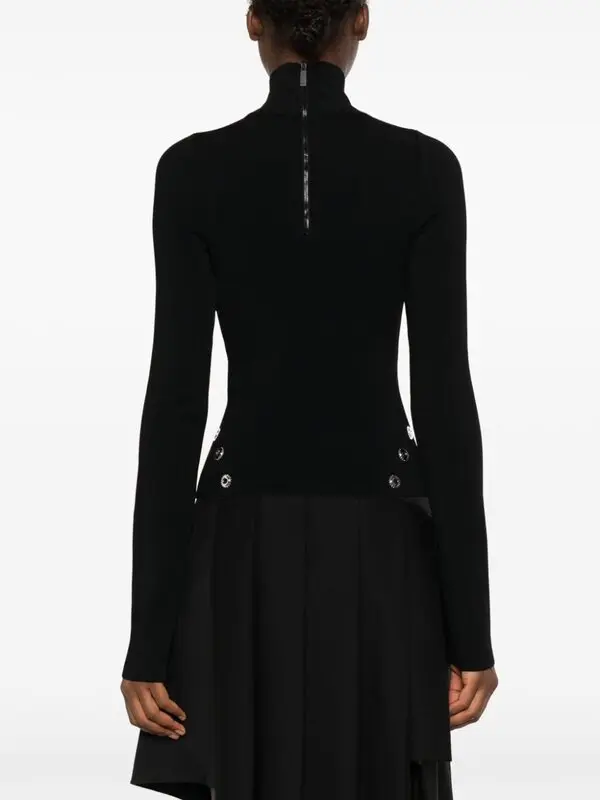 Off-White Eyelet-embellished Knitted Top