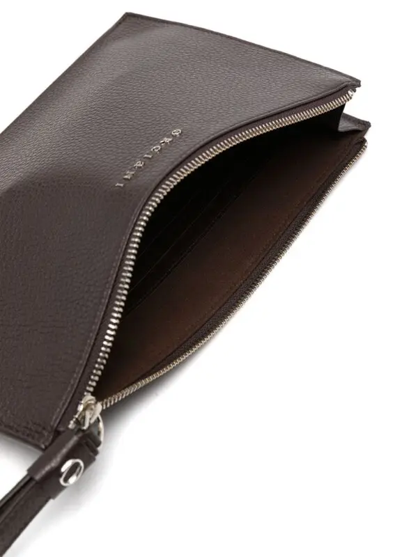 ORTIGNI Leather Clutch - Brown