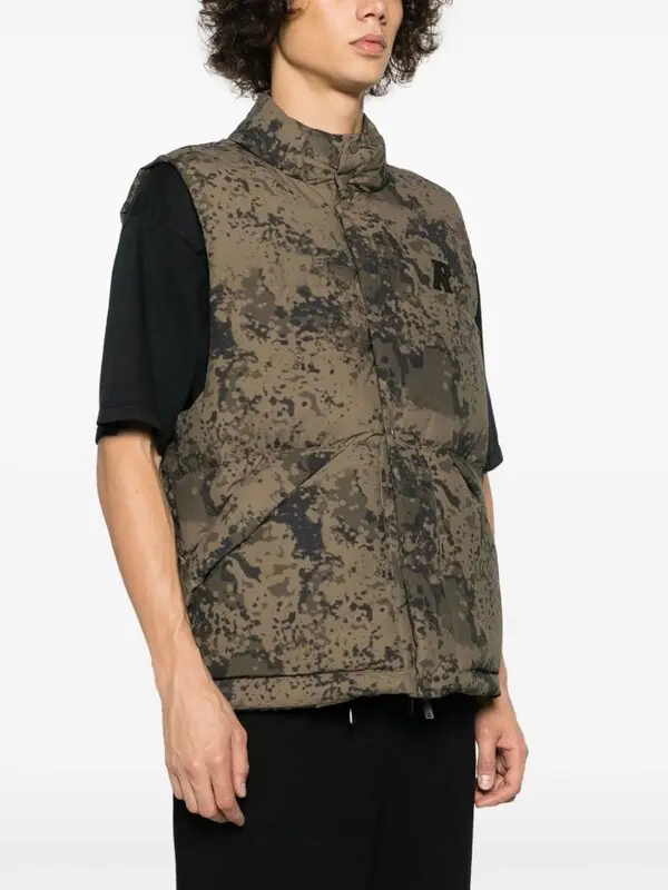 REPRESENT Camouflage-print Puffer Gilet - Brown