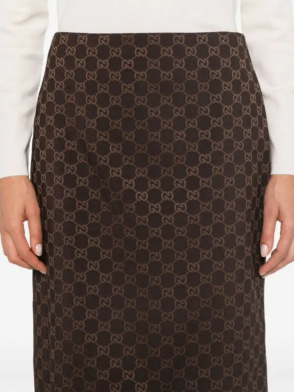 Gucci Gg Supreme Midi Skirt